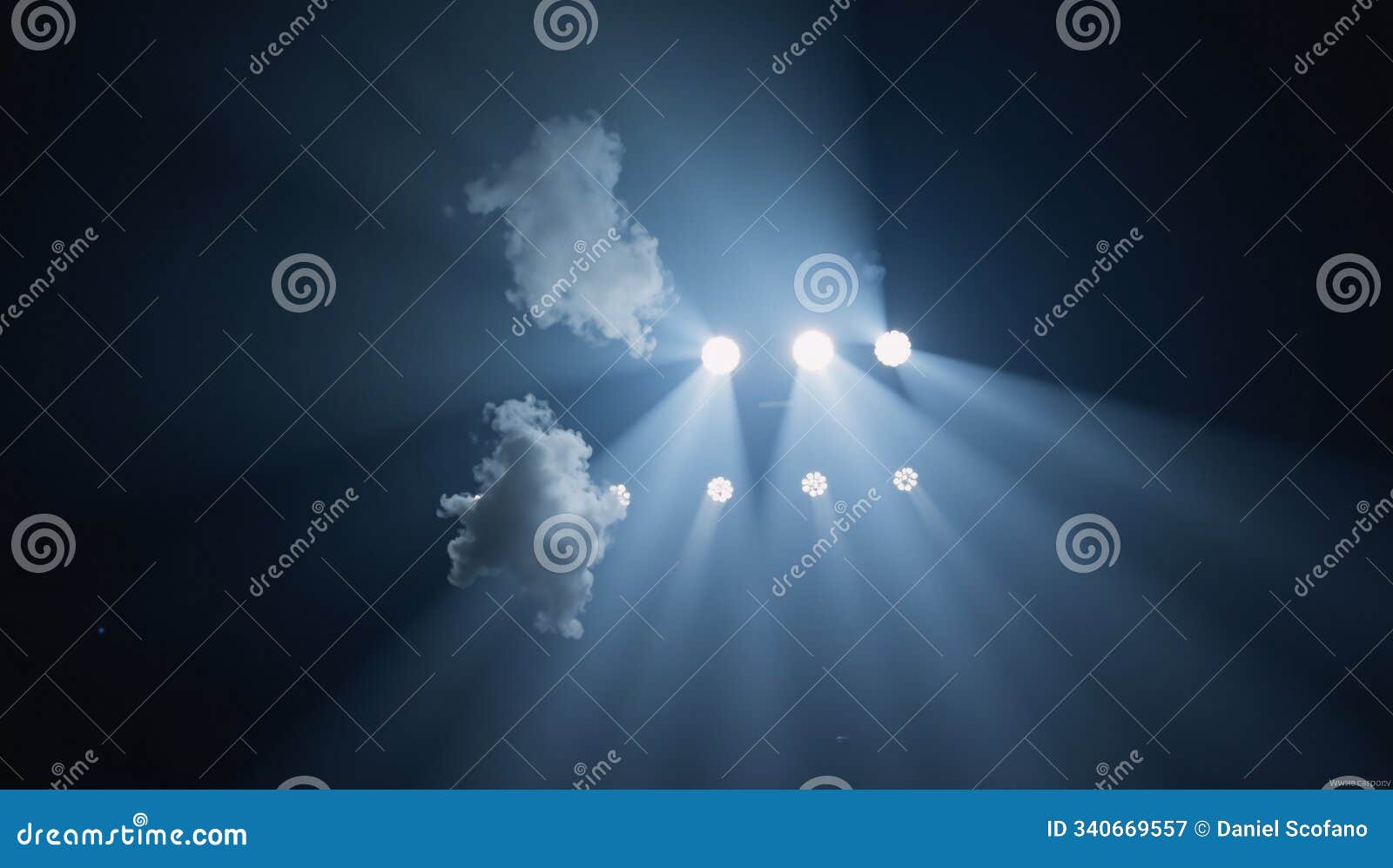 Dramatic Stage Illumination with Billowing Smoke Effects Stock ...