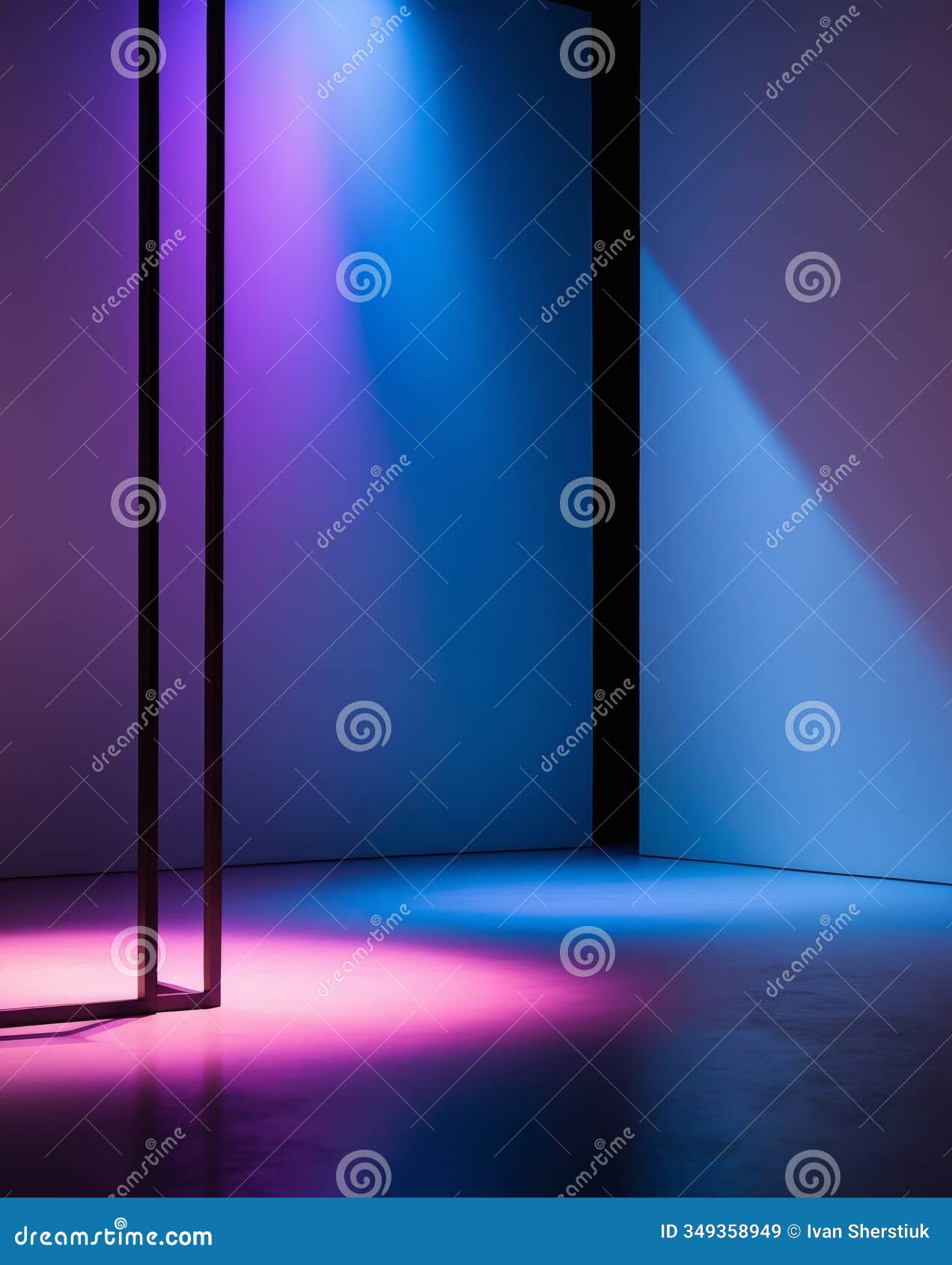 Dramatic Stage Lighting with Blue and Purple Illumination Stock Image ...