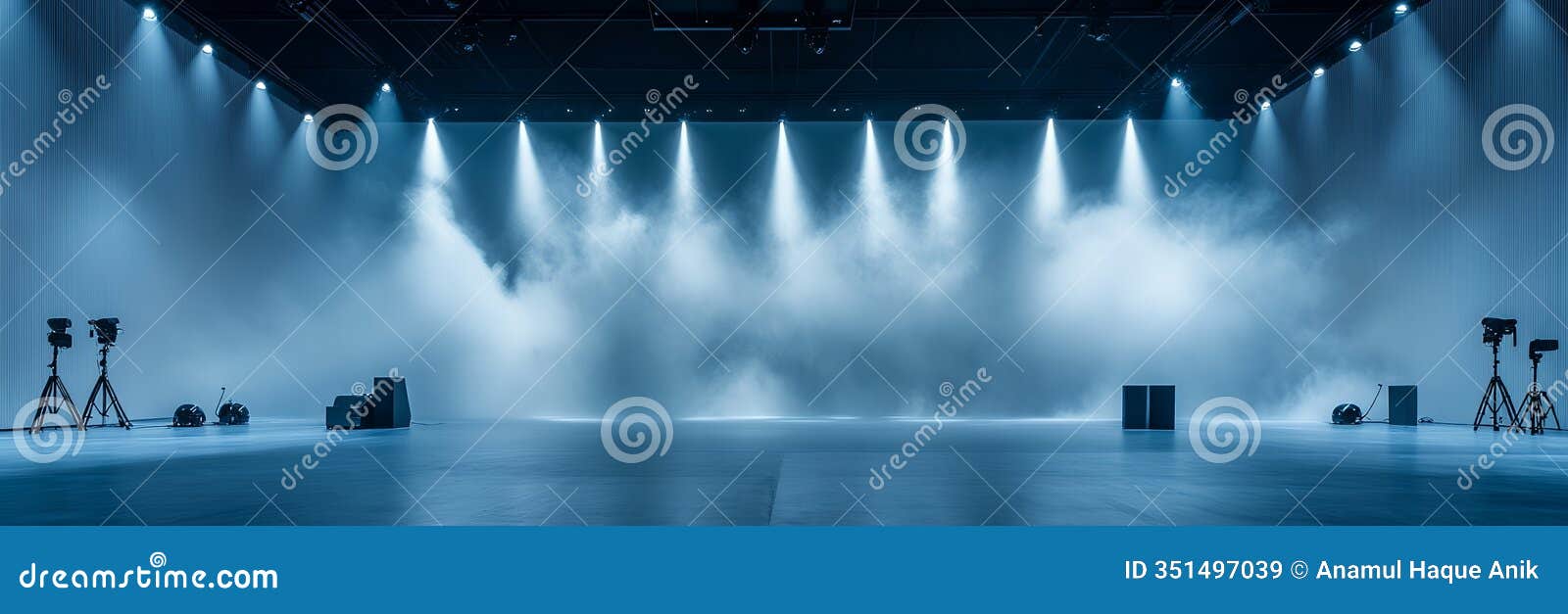 Dramatic Stage Lighting Empty Studio Smoke Event Venue Production Stock ...
