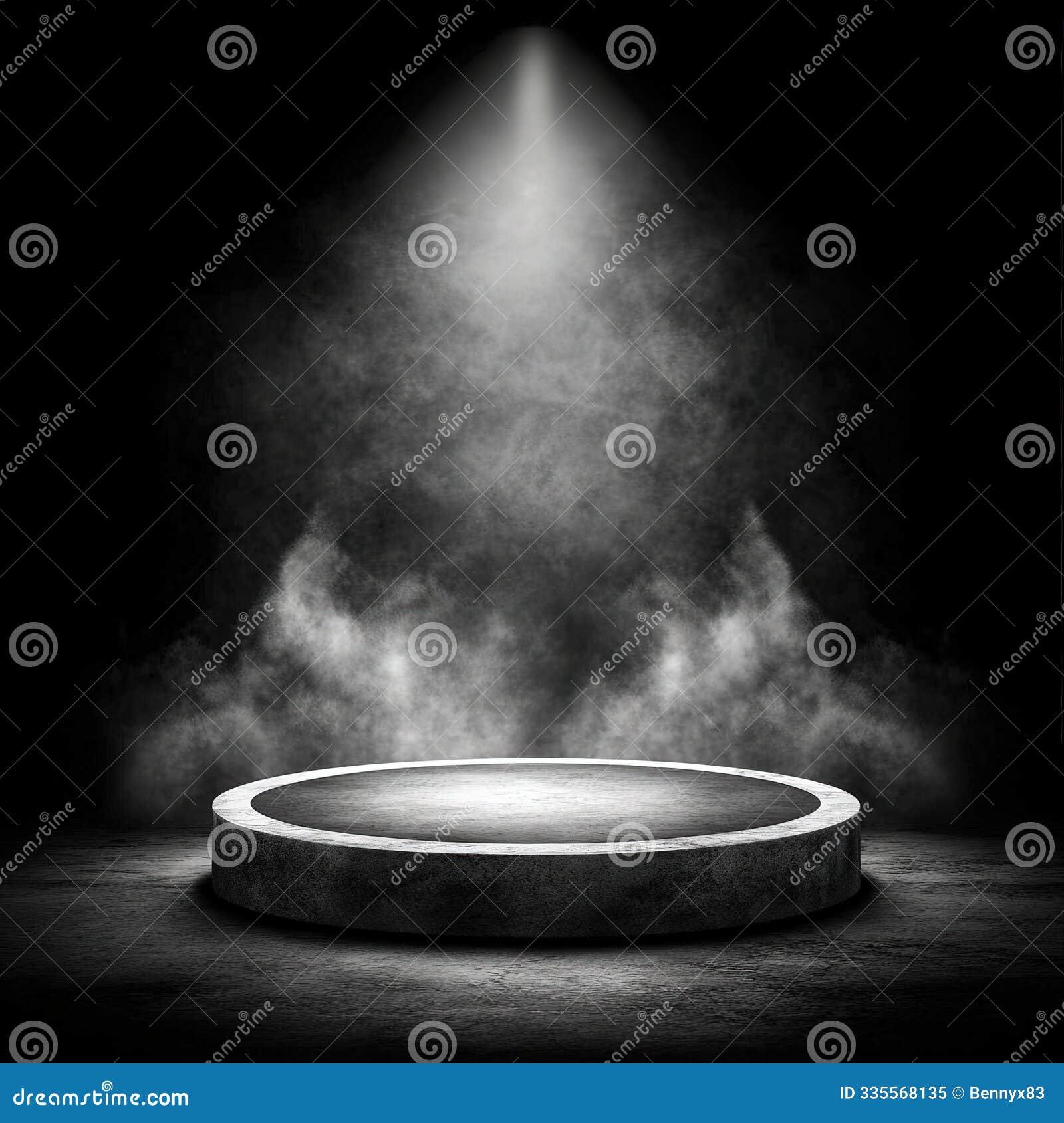 Dramatic Stage with Smoke and Spotlight. Stock Illustration ...