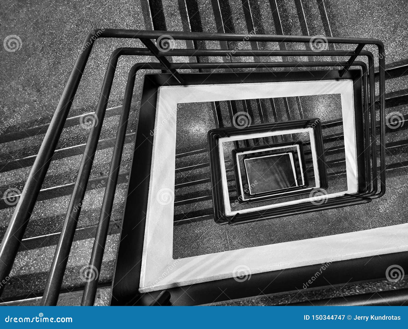 Dramatic Staircase Point of View. Stock Image - Image of heights ...