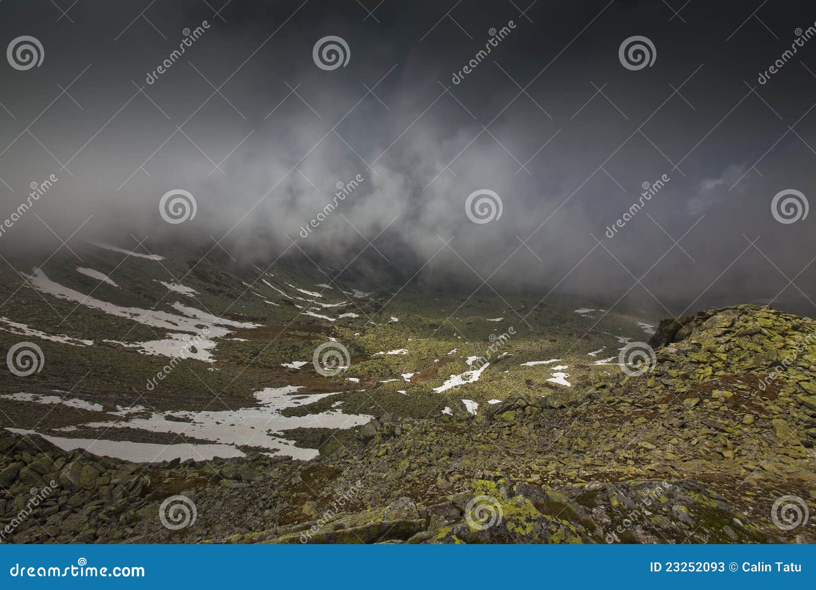 Dramatic Storm Cloud Scenery In High Mountains Stock Image - Image of ...