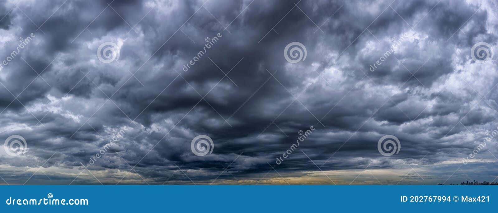 Dramatic Storm Clouds Formation Panorama Stock Photo - Image of ...