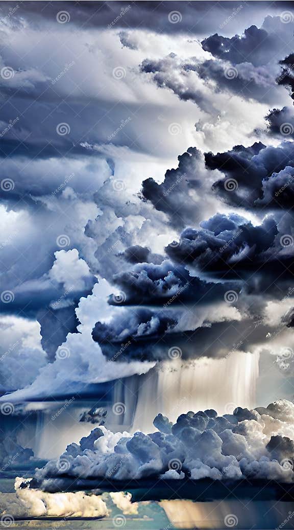 Dramatic Storm Clouds Gathering Illustration Artificial Intelligence ...