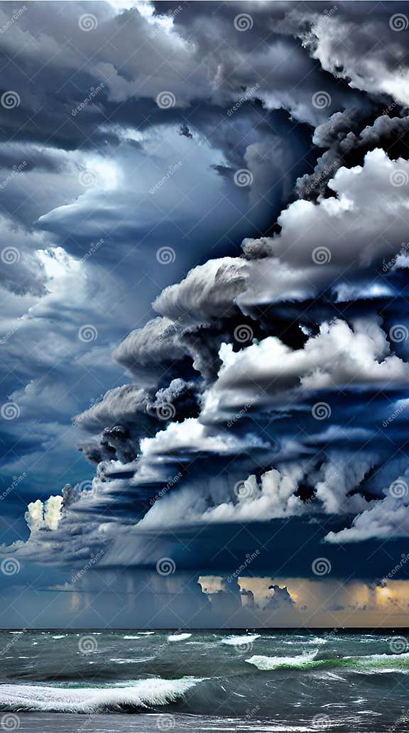 Dramatic Storm Clouds Gathering Illustration Artificial Intelligence ...