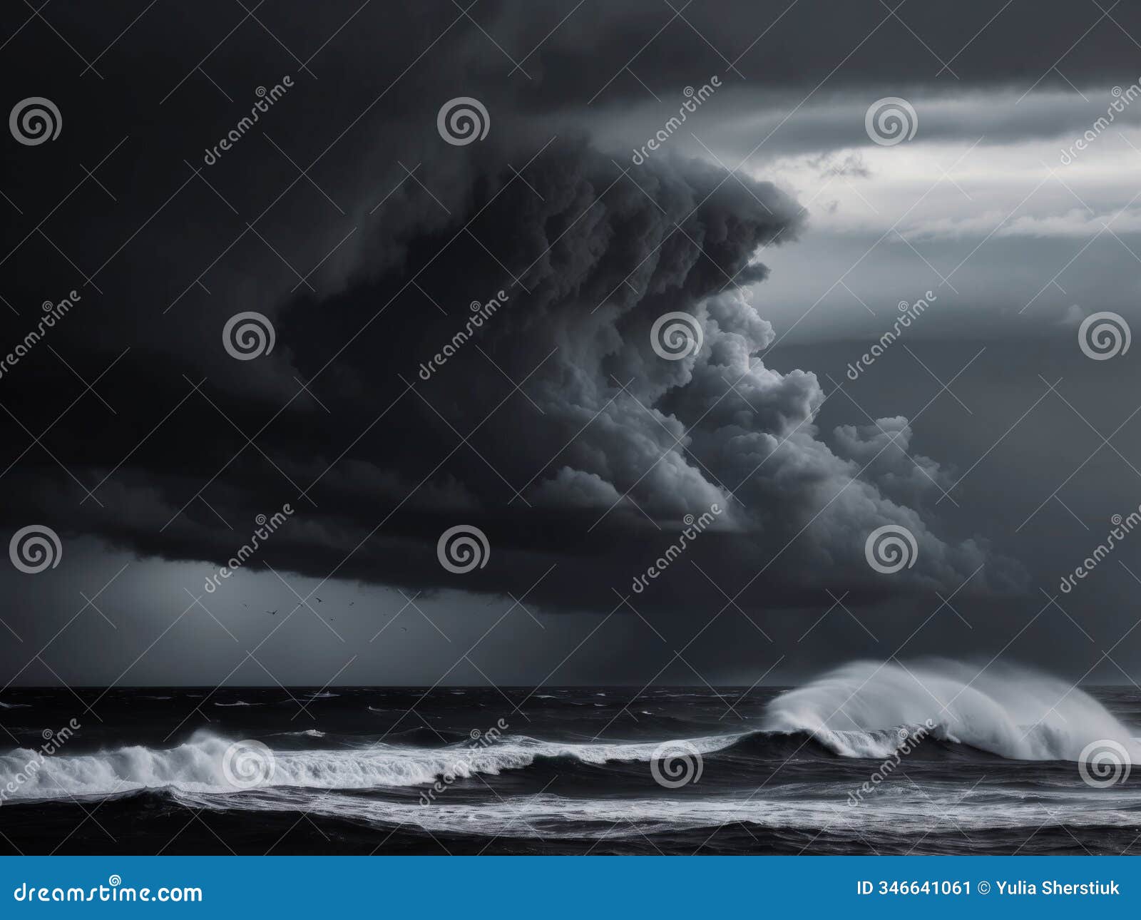 Dramatic Storm Clouds Gathering Over the Ocean Intense Weather ...