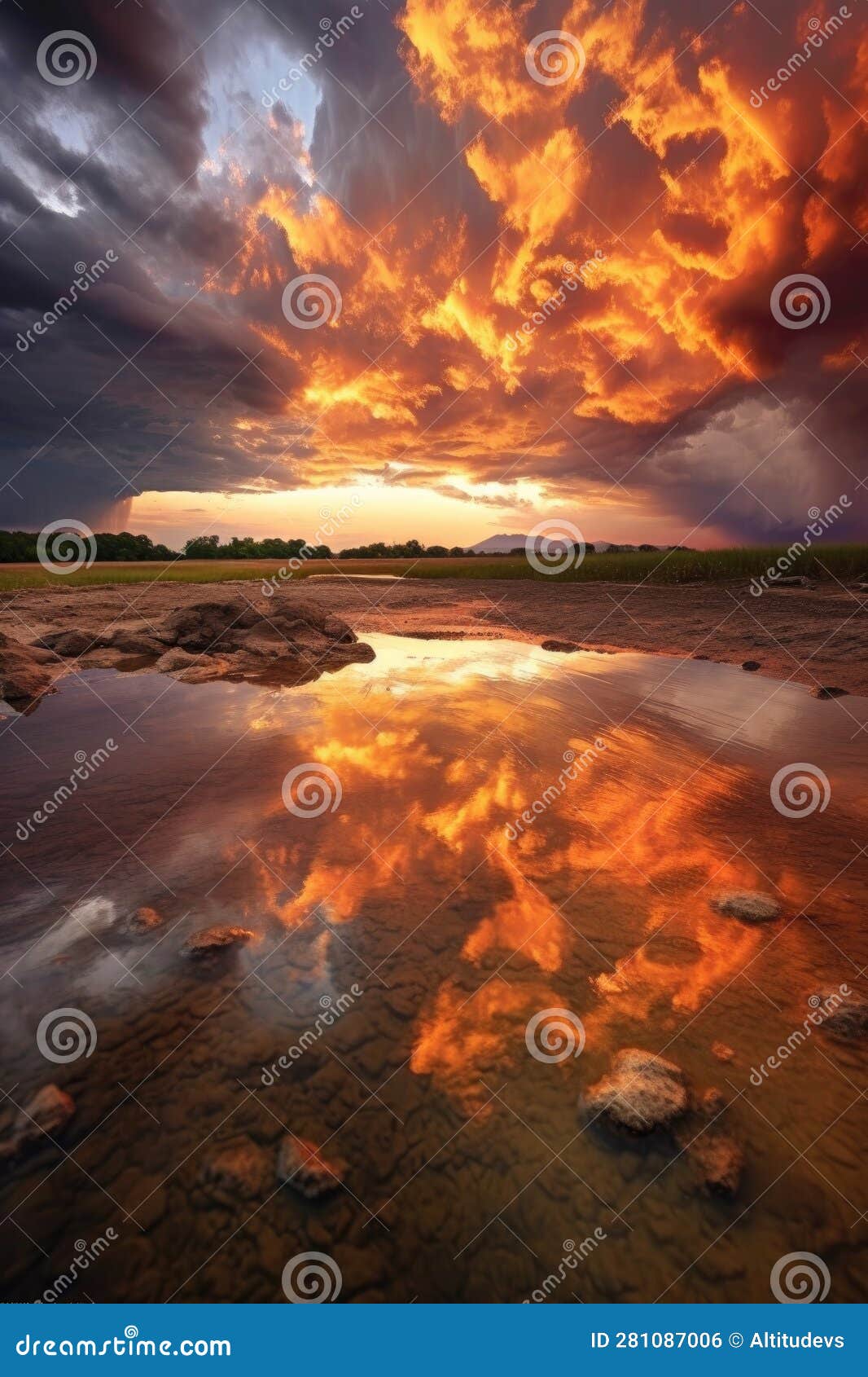 Dramatic Storm Clouds Gathering at Sunset Stock Illustration - Illustration of gathering ...