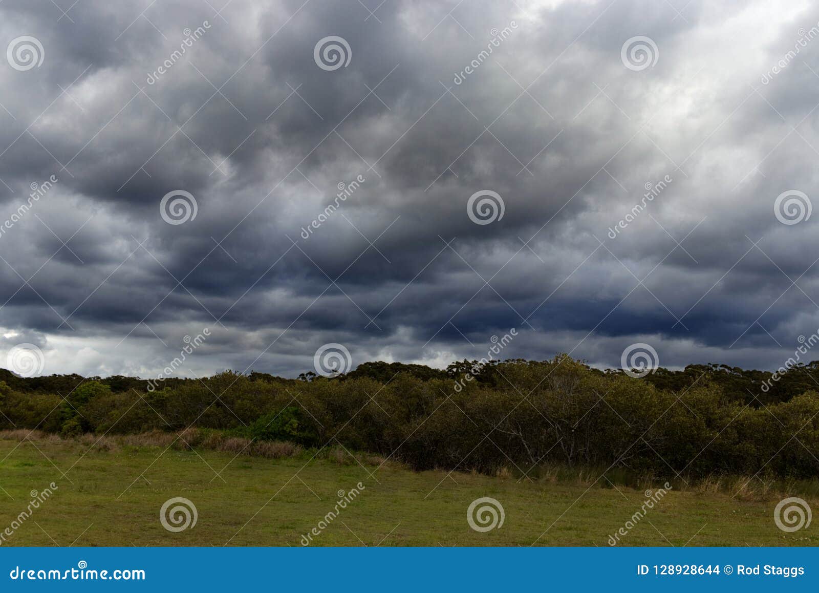 Dramatic Storm Clouds Over Grassy Fields Stock Photo - Image of ...