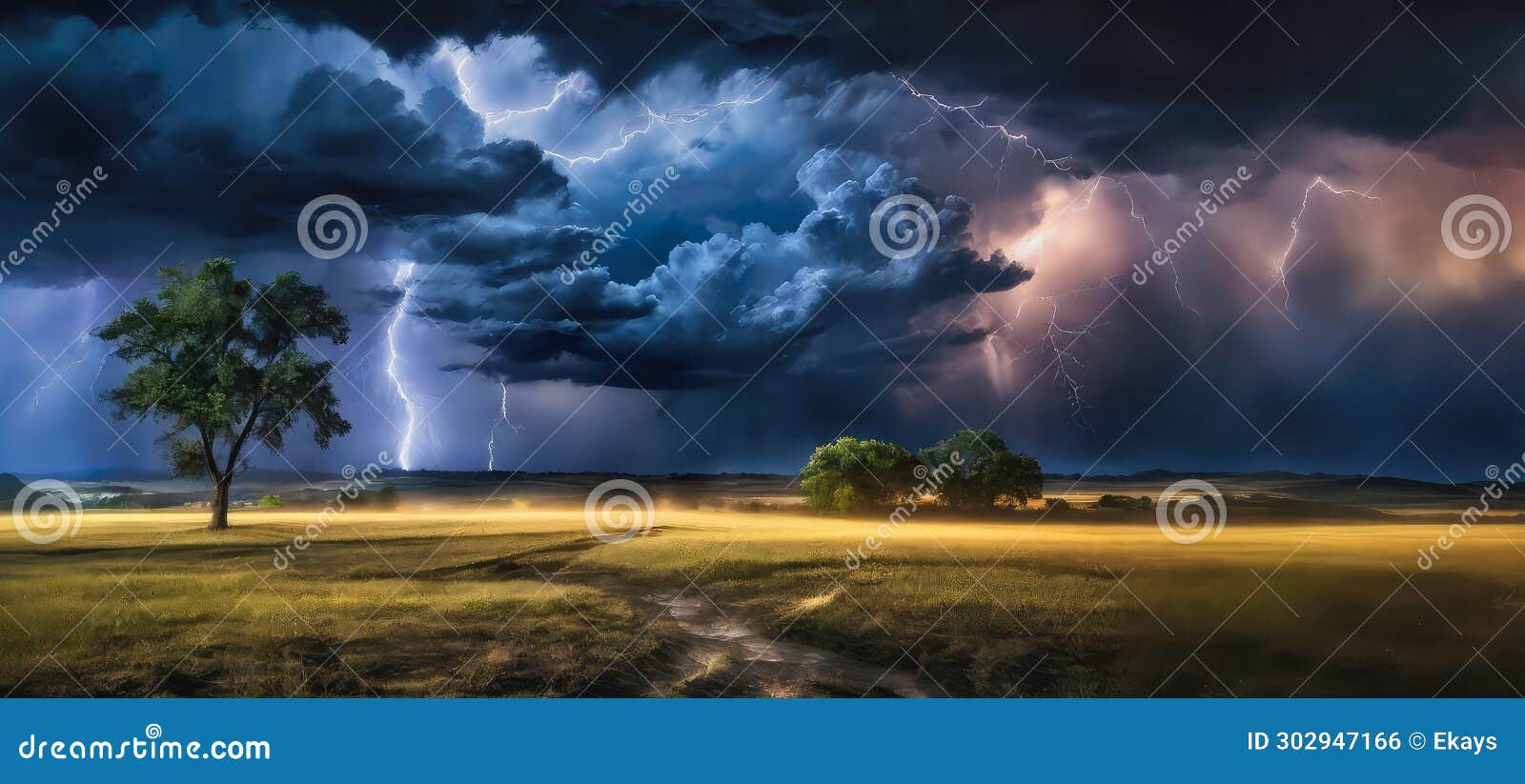 Dramatic Storm Clouds With Lightning Strikes And Dark Atmosphere. Giant ...