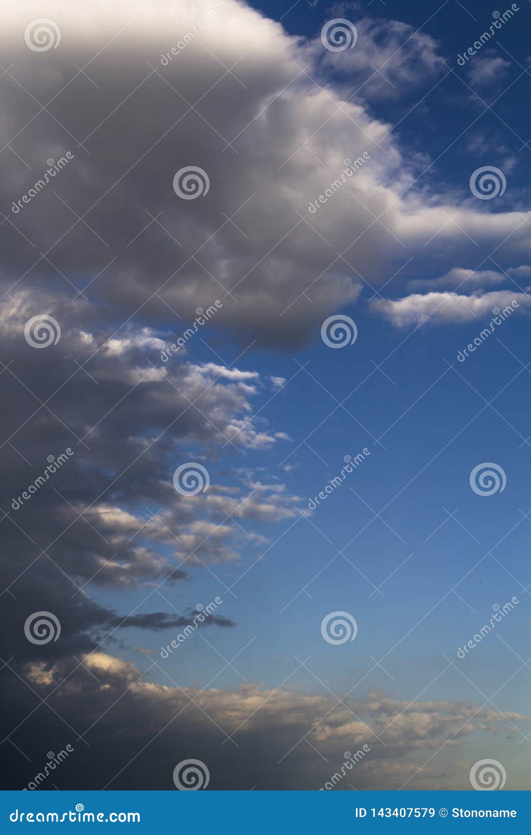 Dramatic Stormy Gray Clouds with Blue Sky. Stock Image - Image of ...