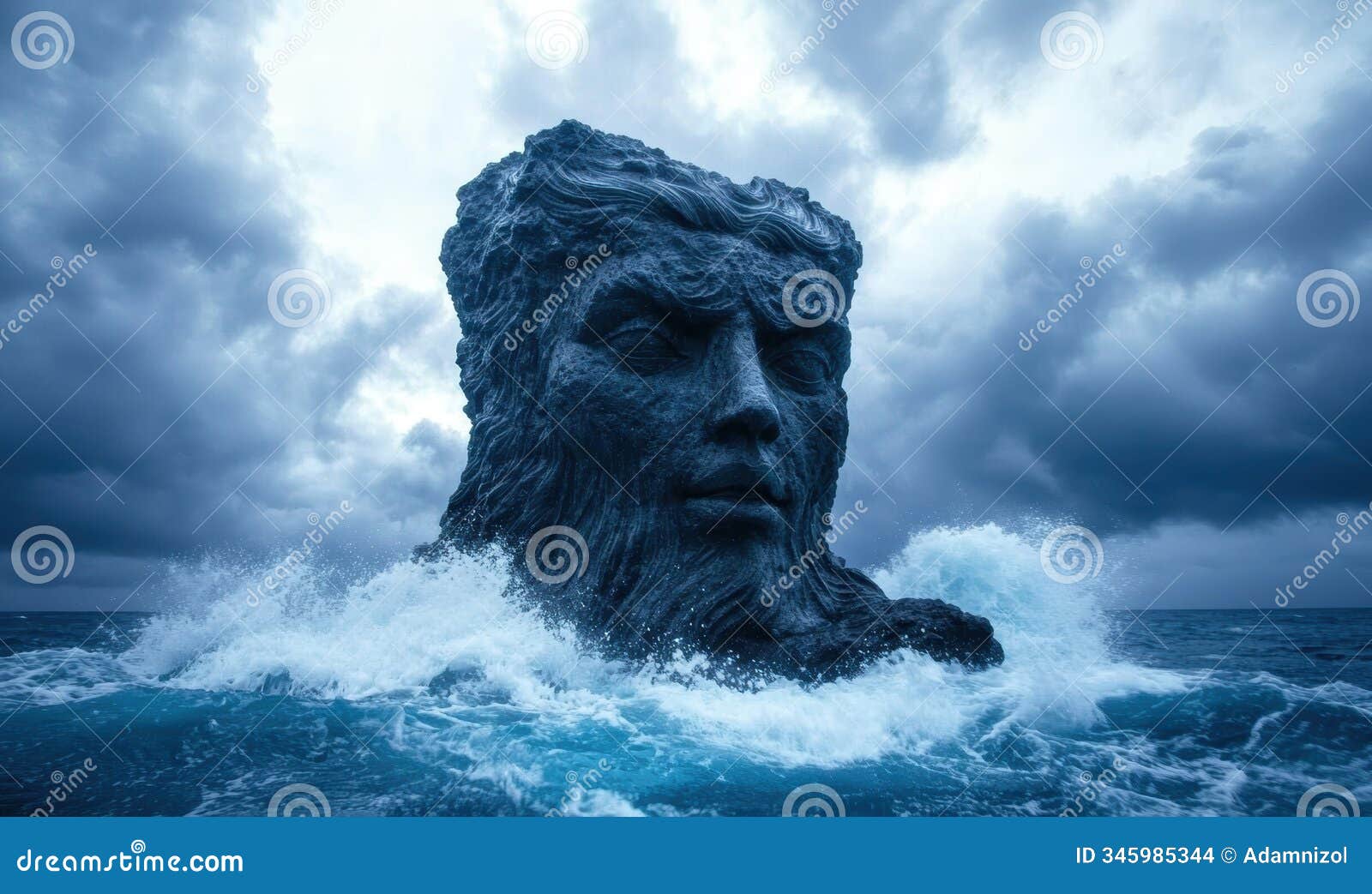 Giant Stone Colossus Cartoon Illustration, Petrified Giant ...