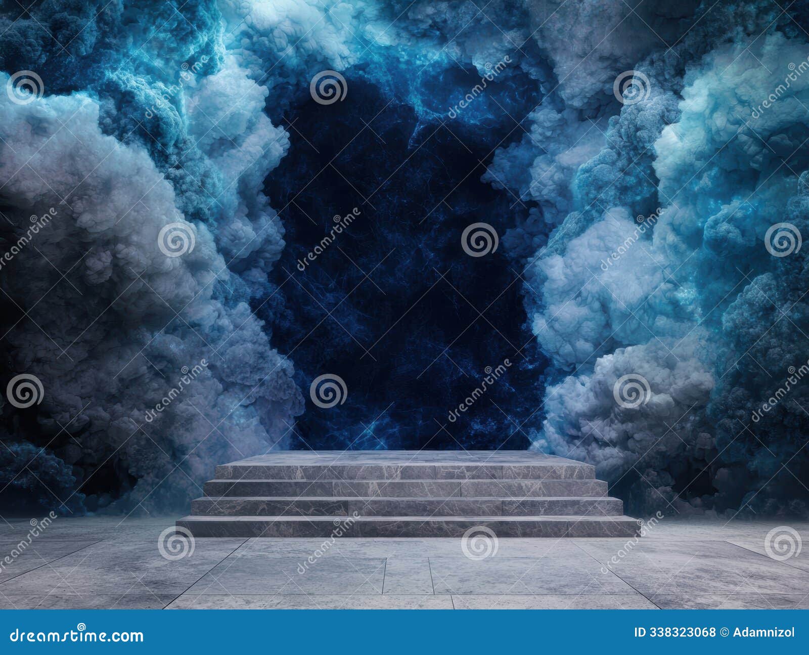 Dramatic Stormy Sky with Dark Clouds and Marble Stairs Stock ...