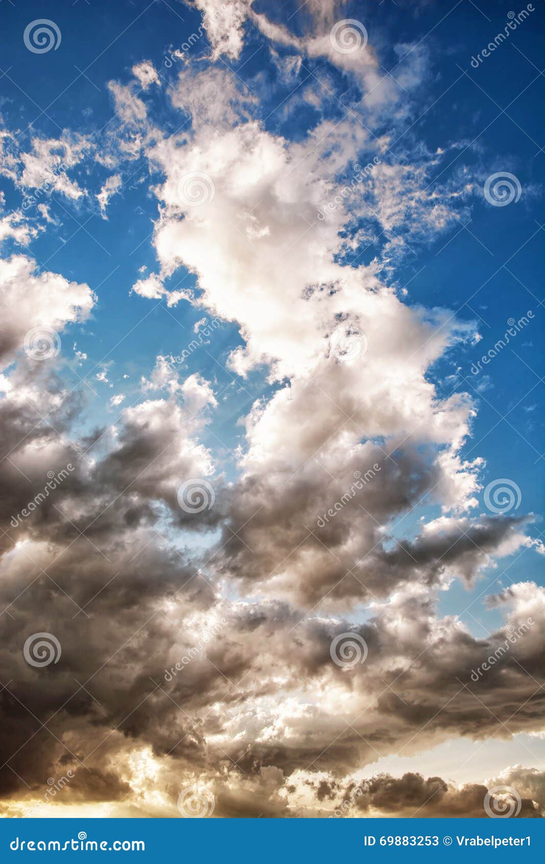 Dramatic Stormy Sky, Natural Scene, Vertical Composition Stock Image ...