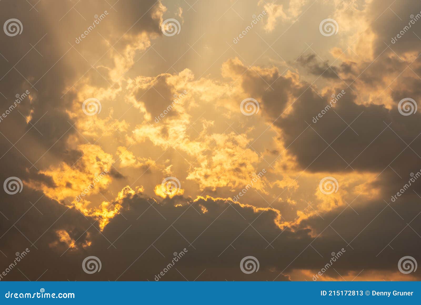 Dramatic Stormy Sunset with Fiery Glowing Backlit Clouds Stock Image ...