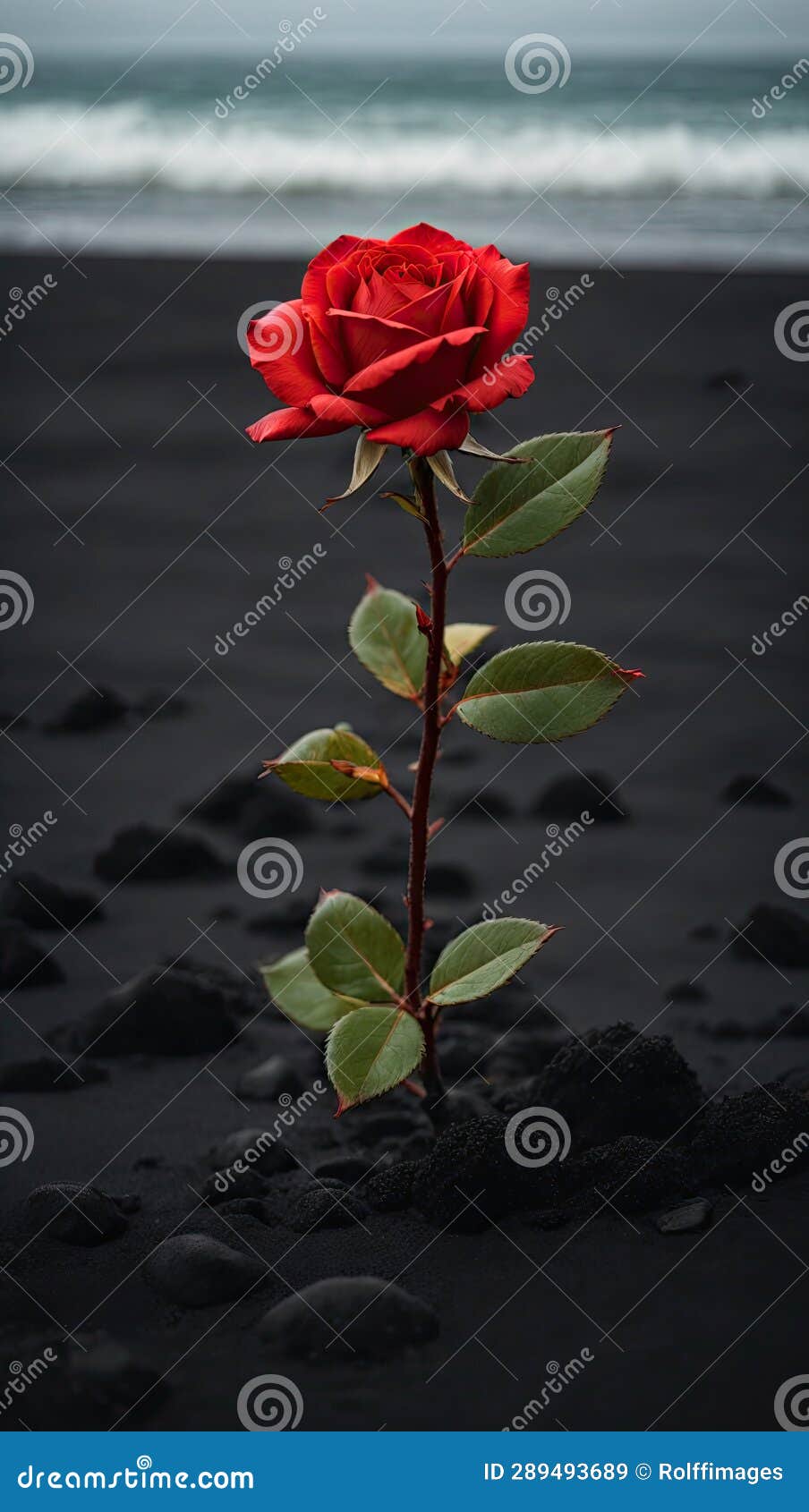 Dramatic Striking Macro Photo of a Tiny Rose Stock Illustration ...
