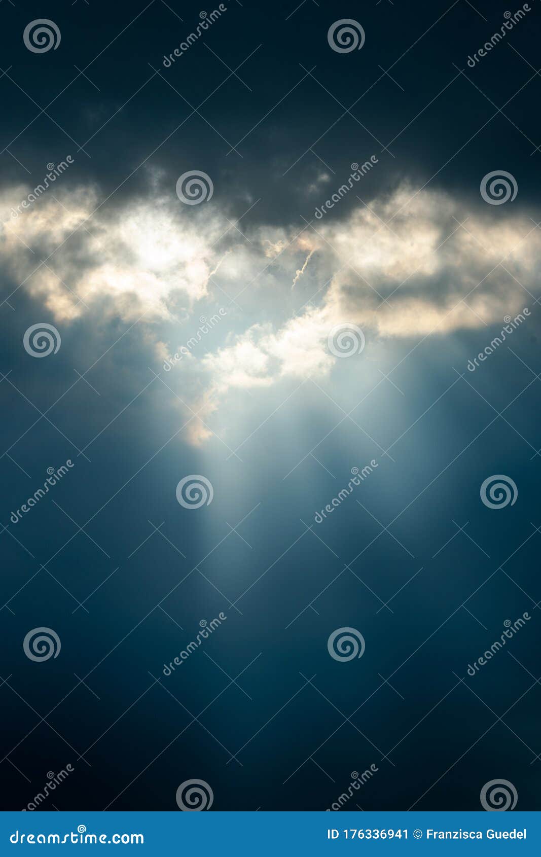 Dramatic Sun Rays Breaking through the Clouds Stock Image - Image of ...
