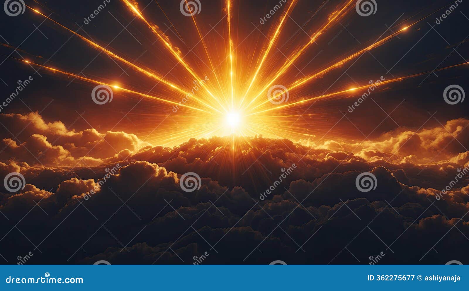 Dramatic Sun Rays Bursting through Stormy Clouds Above Symbolize the ...