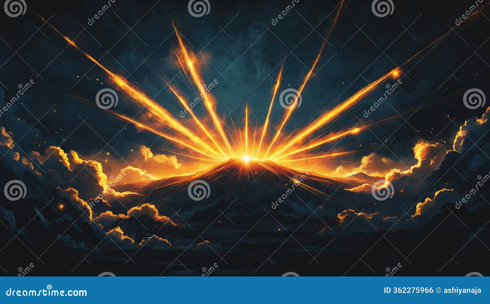 Dramatic Sun Rays Bursting through Stormy Clouds Above Symbolize the ...