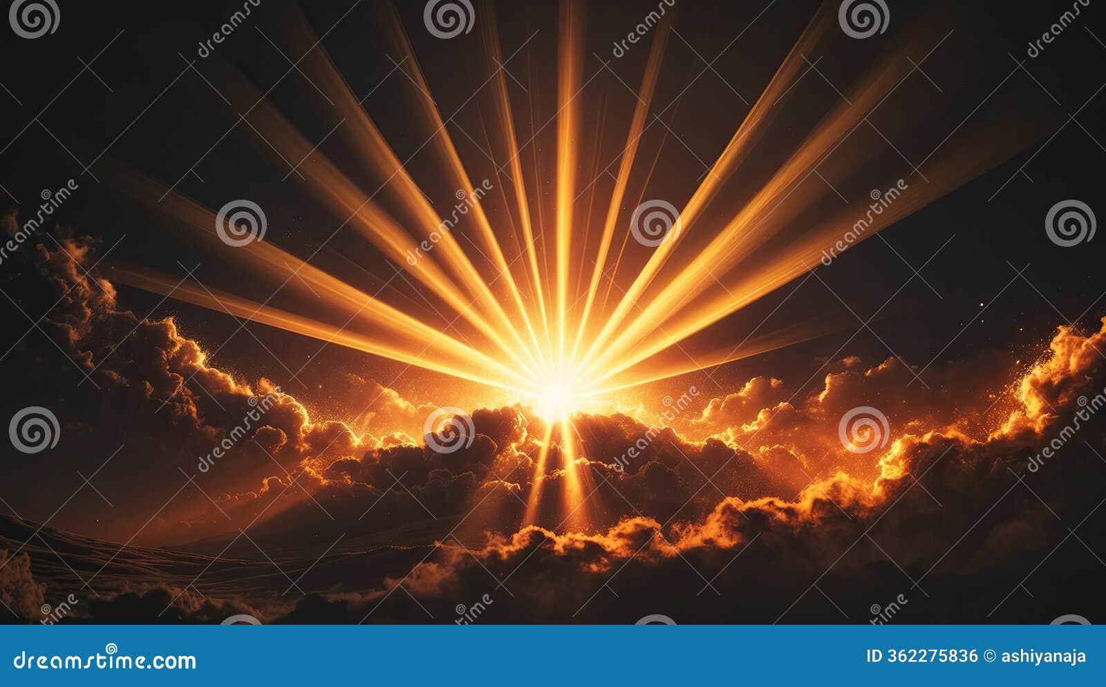 Dramatic Sun Rays Bursting through Stormy Clouds Above Symbolize the ...