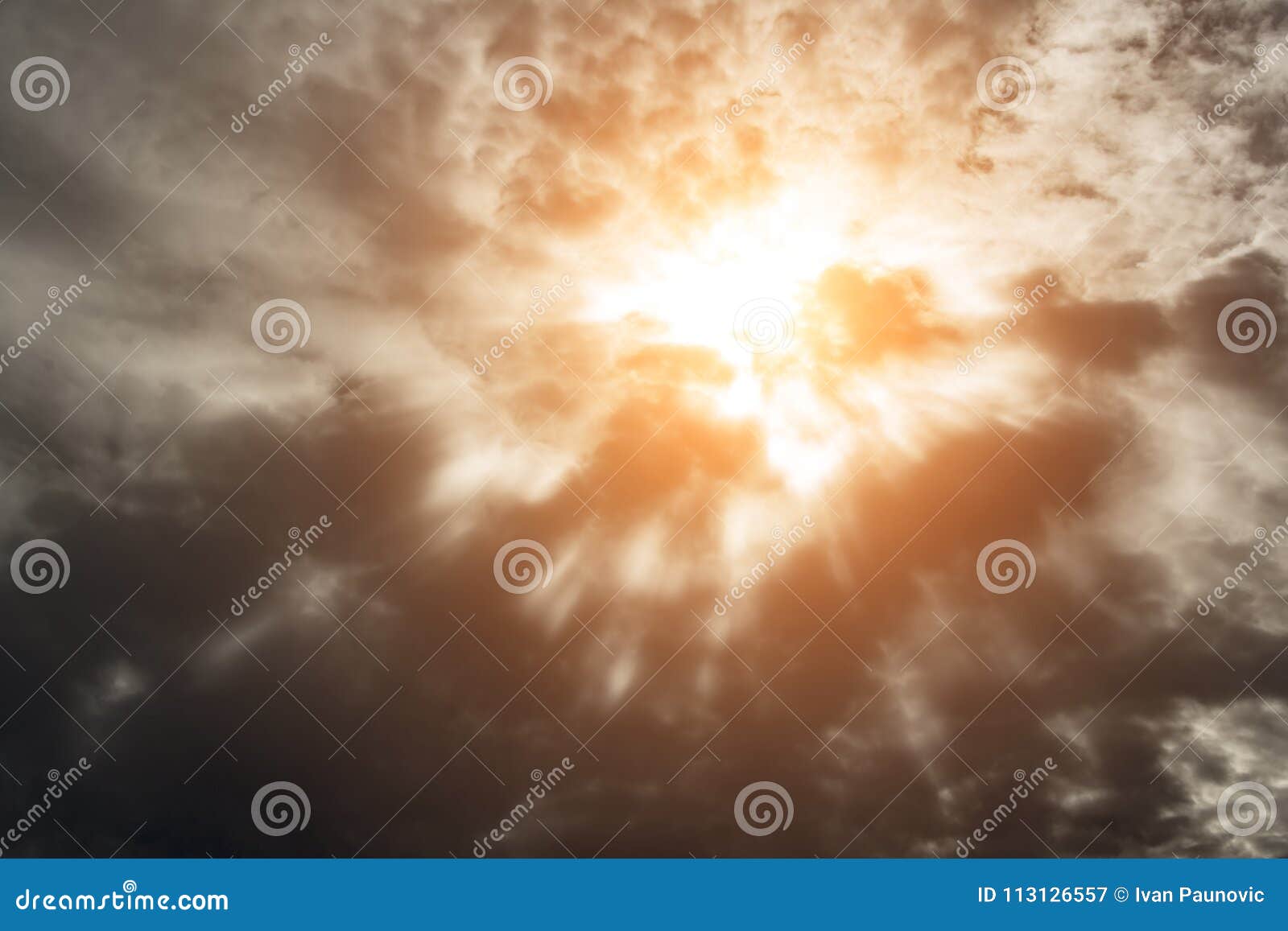 Dramatic Sun Rays stock image. Image of orange, fantasy - 113126557