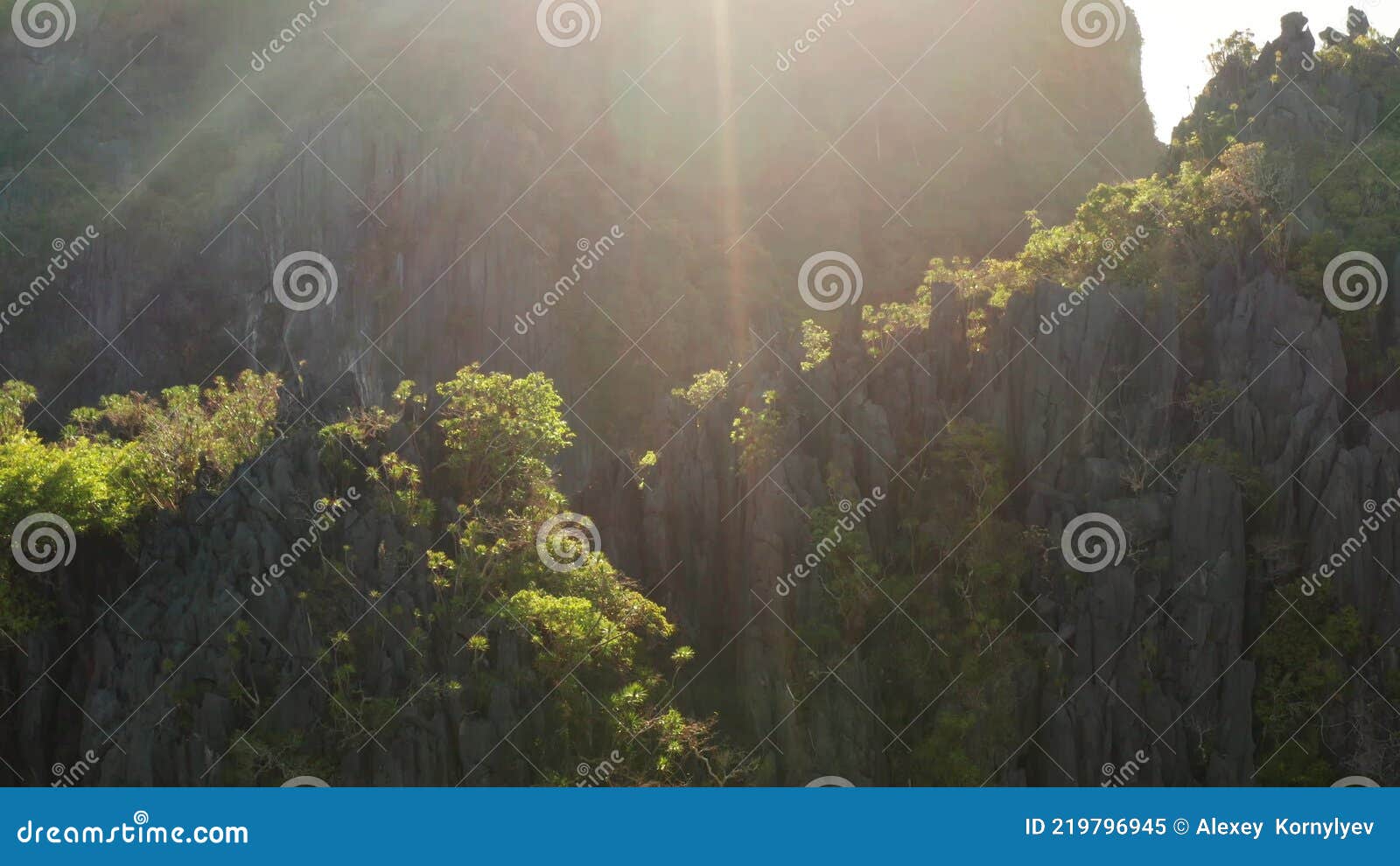 Tropical Landscape, Cliffs and Sun Rays Stock Video - Video of sunshine ...