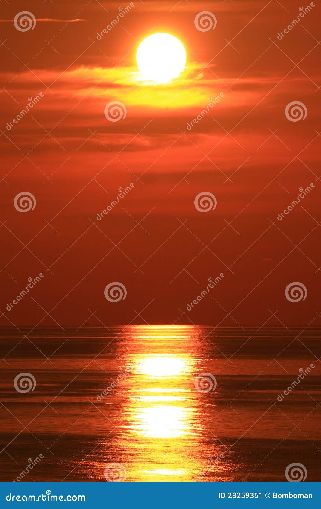 Dramatic Sun Set with Big Red Sun Stock Image - Image of evening, sand ...