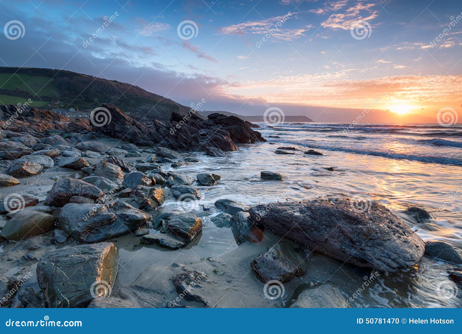 Dramatic Sunrise on the Cornwall Coast Stock Photo - Image of britain ...