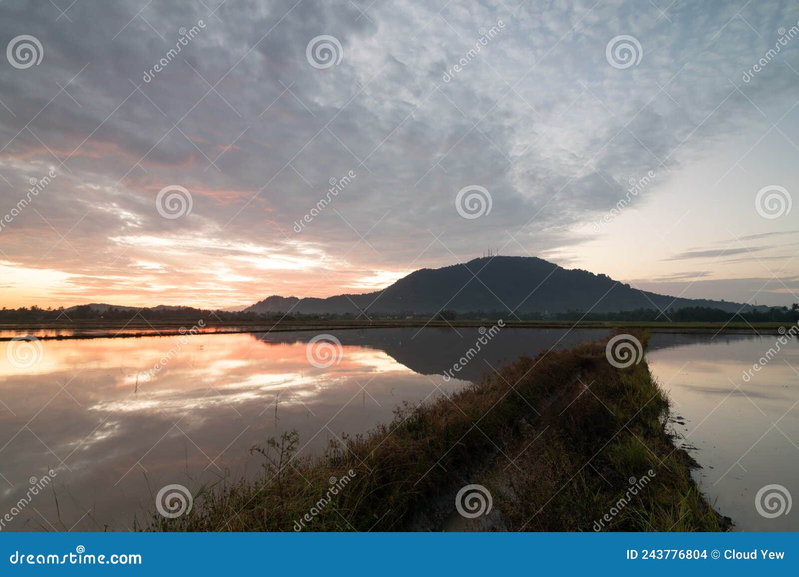 Dramatic Sunrise at the Leading Path Stock Photo - Image of landscape ...