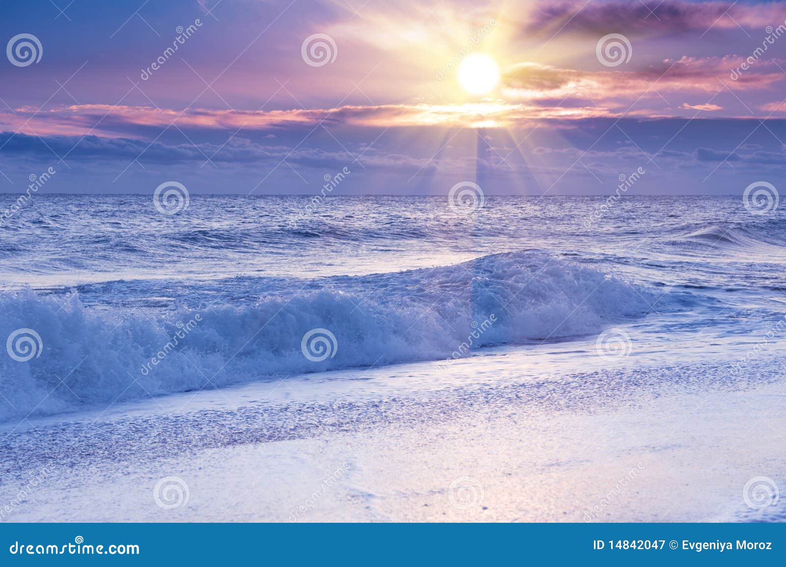 Dramatic Sunrise Over Ocean. Stock Image - Image of cloudscape, coast ...