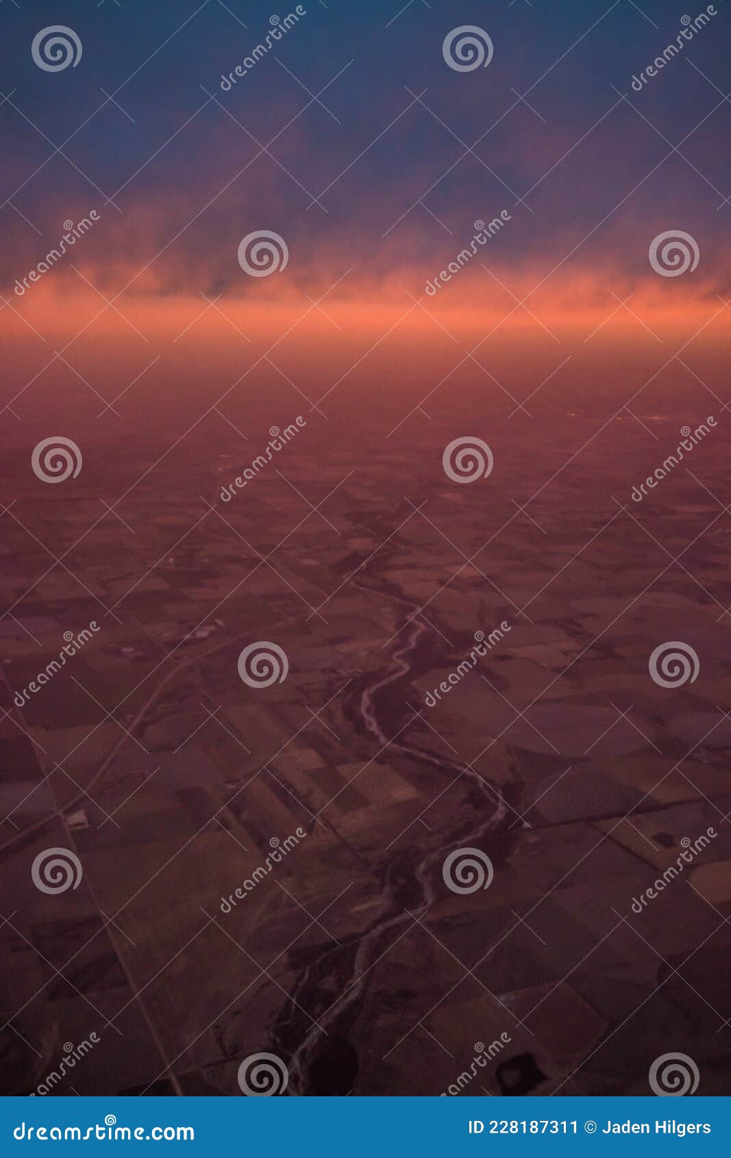 Dramatic Sunrise Over Open Fields and River Stock Image - Image of ...