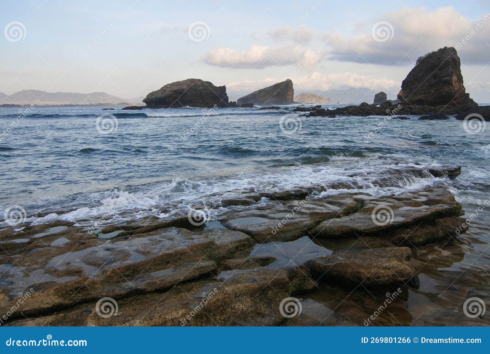 Dramatic Sunset Around Papuma Beach in Jember, East Java, Indonesia ...