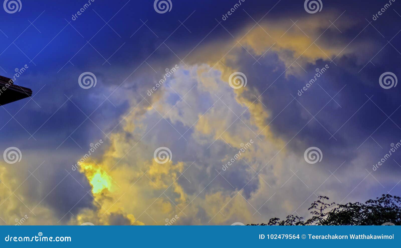 Blue Sky with Clouds and Rainy Clouds Far Away, Storm Clouds Gather ...