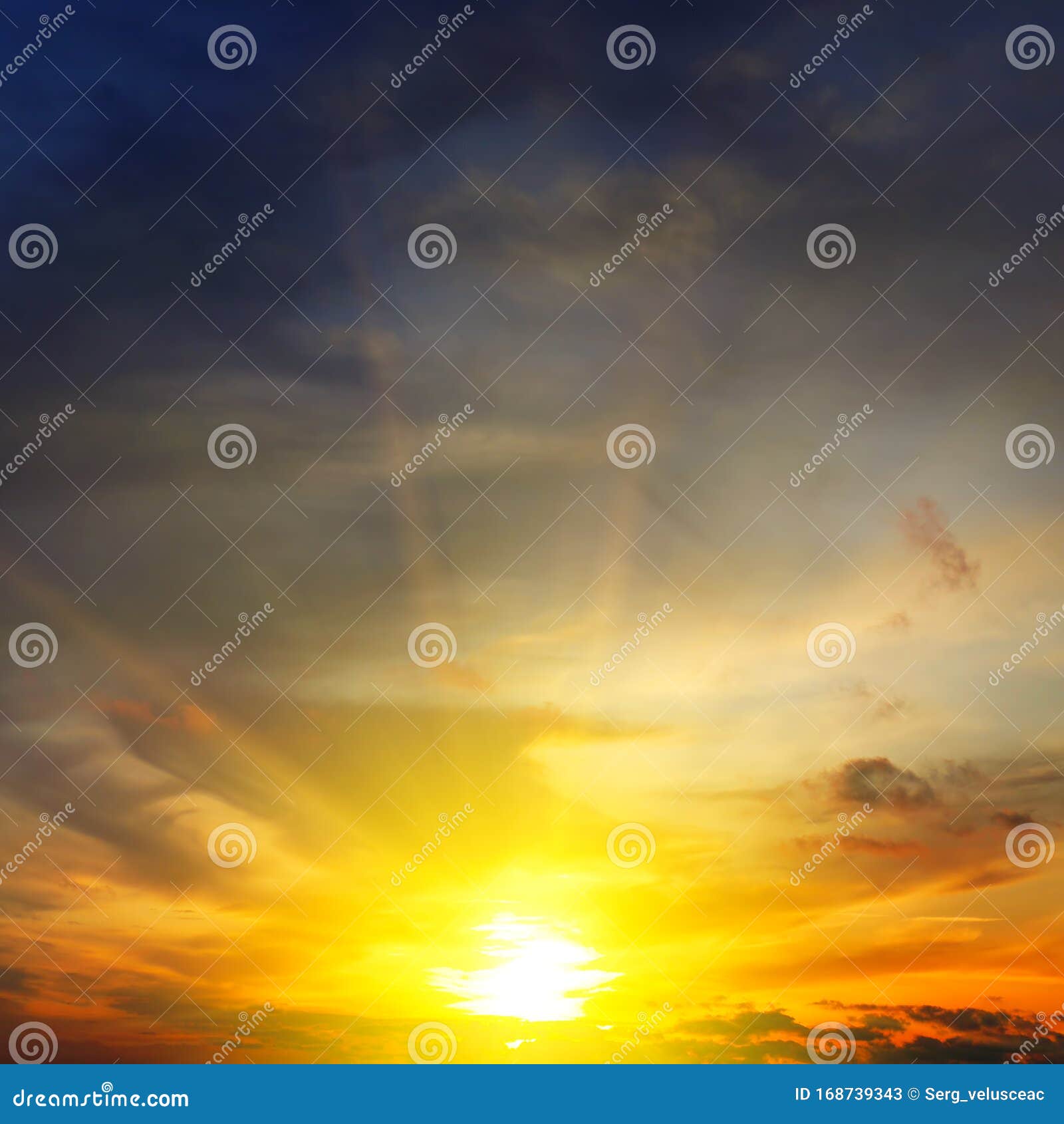 Dramatic Sunset with Bright Rays and Clouds Stock Image - Image of fall ...
