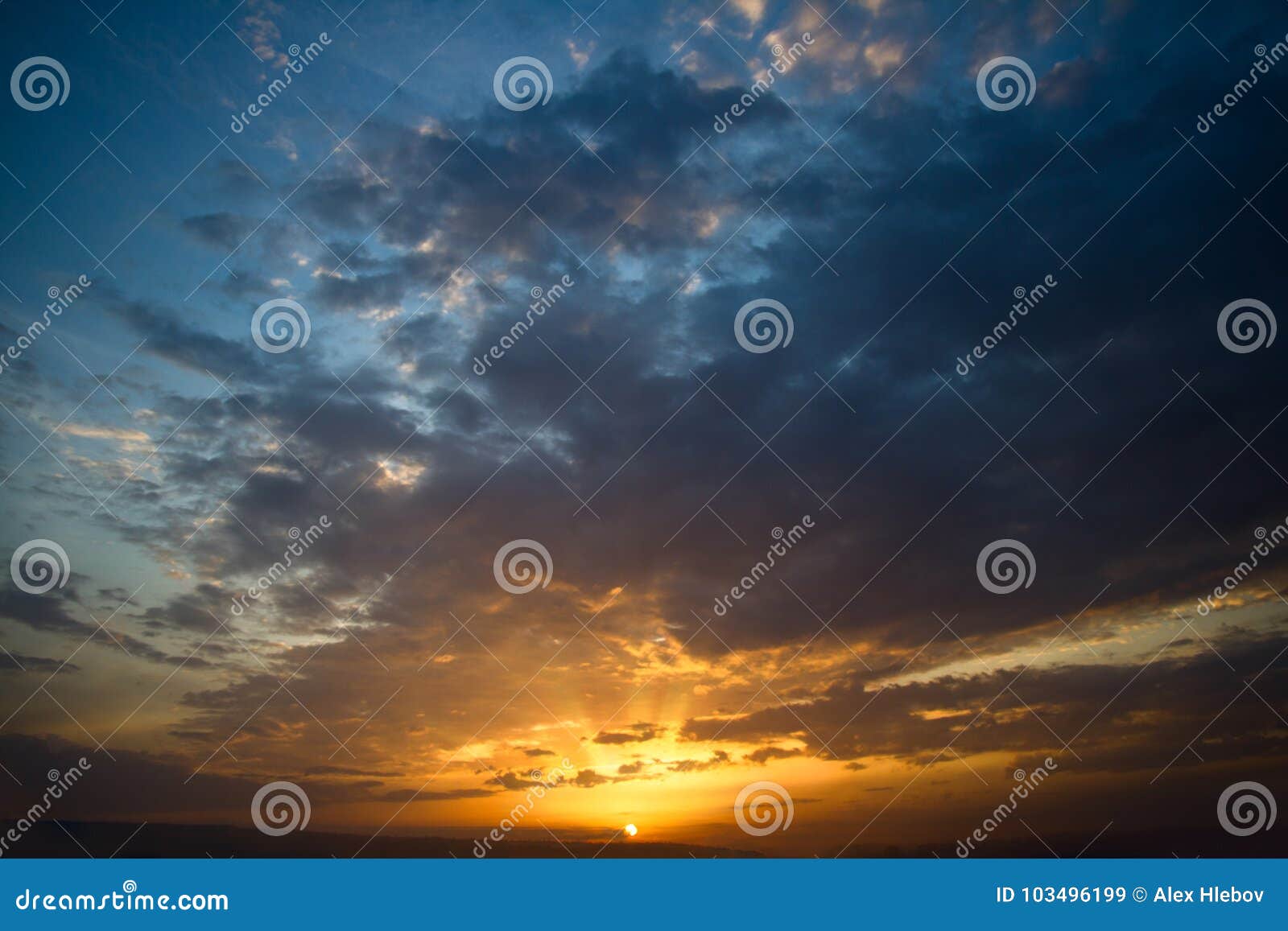 Dramatic Sunset with Clouds. Stock Image - Image of cloud, background ...