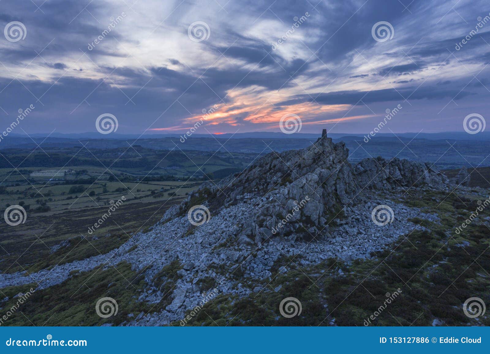 Dramatic Sunset Clouds Over Manstone Rock in Shropshire Stock Photo ...