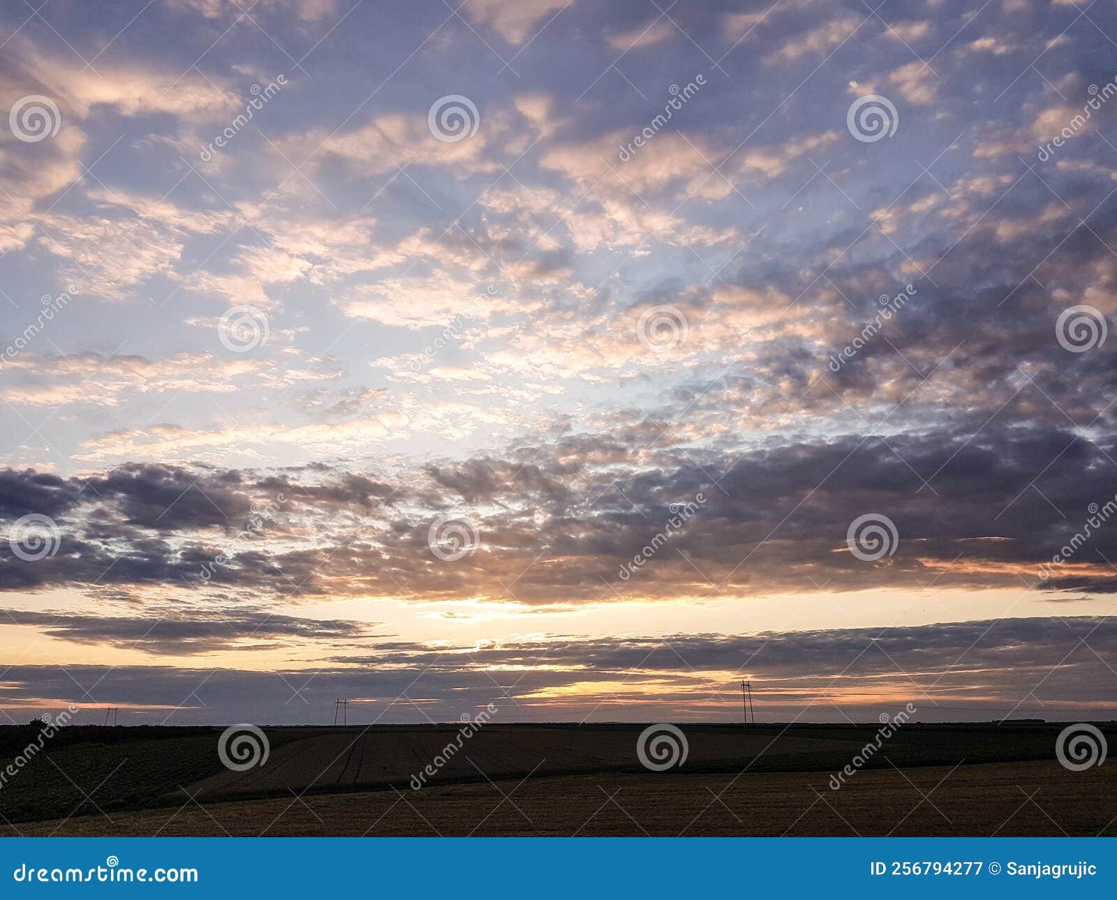 Dramatic Sunset Clouds and Sun at Sky Stock Image - Image of fantasy ...