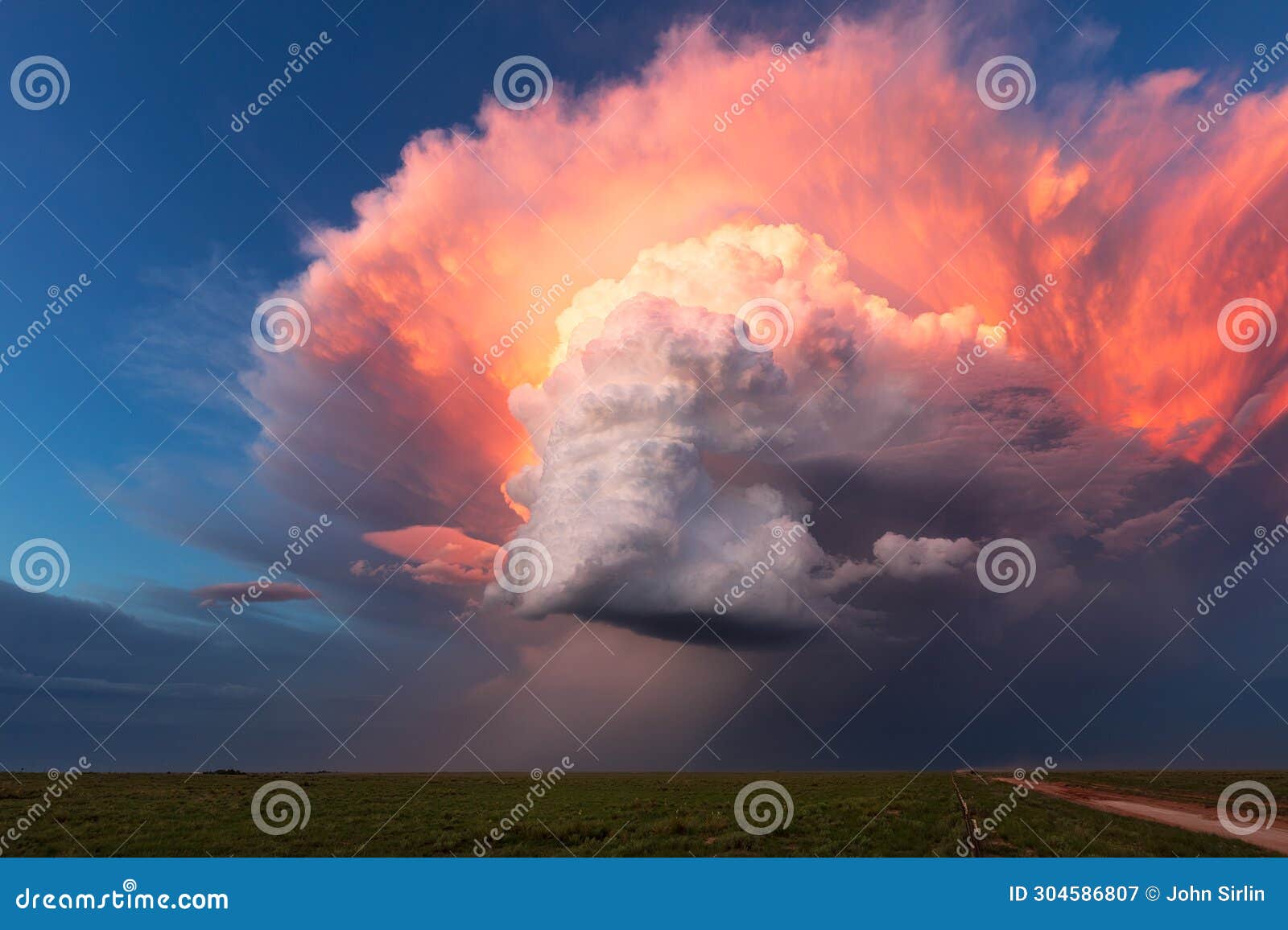 Dramatic Sunset Cloudscape with Supercell Storm Clouds Stock Image ...
