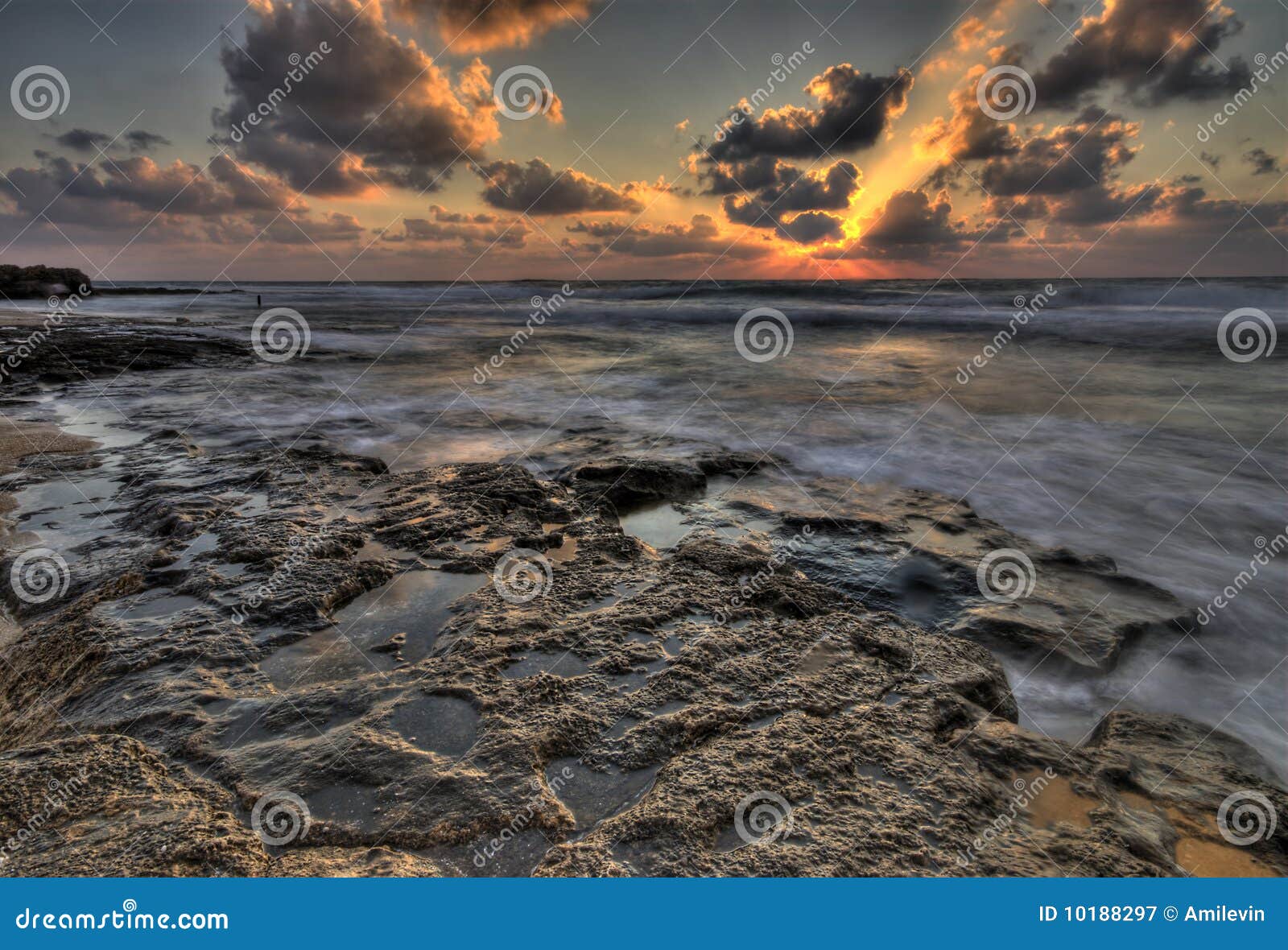 Dramatic sunset HDR stock image. Image of yellow, warm - 10188297