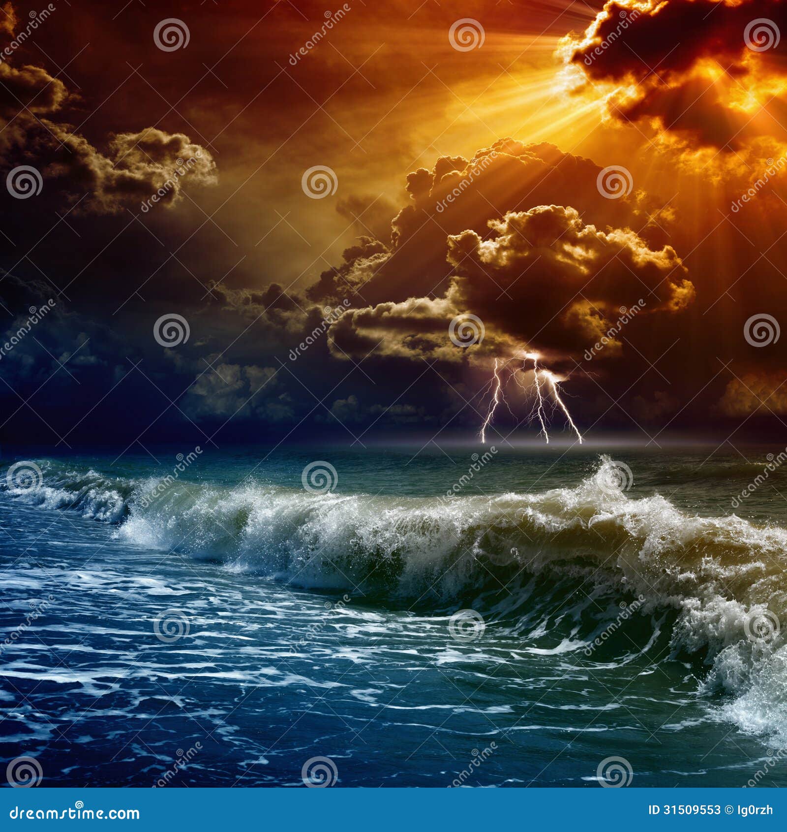 Dramatic sunset stock image. Image of cloudy, lightning - 31509553