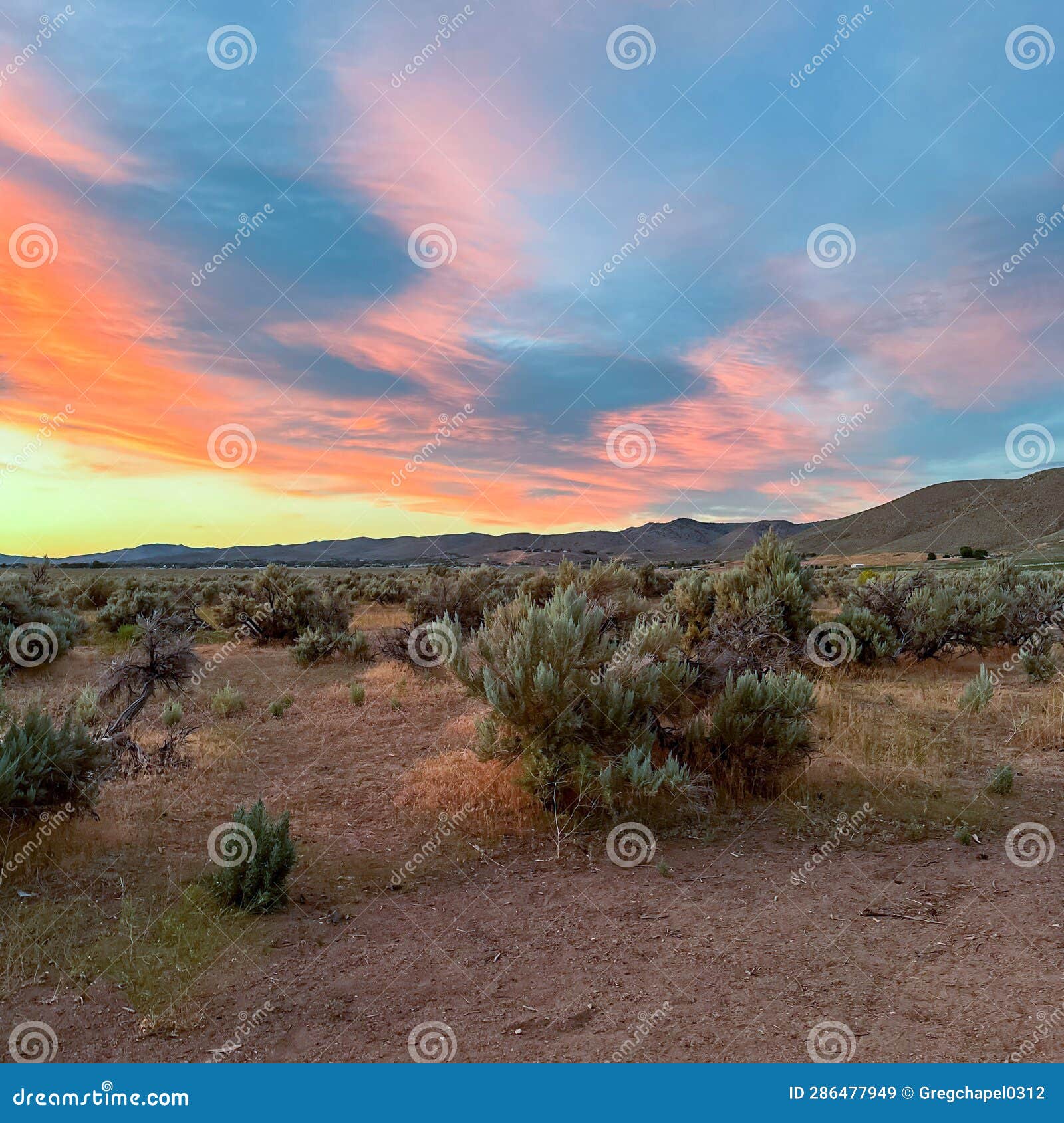 Dramatic Cloudscape Sunset in the Nevada Desert Stock Image - Image of ...