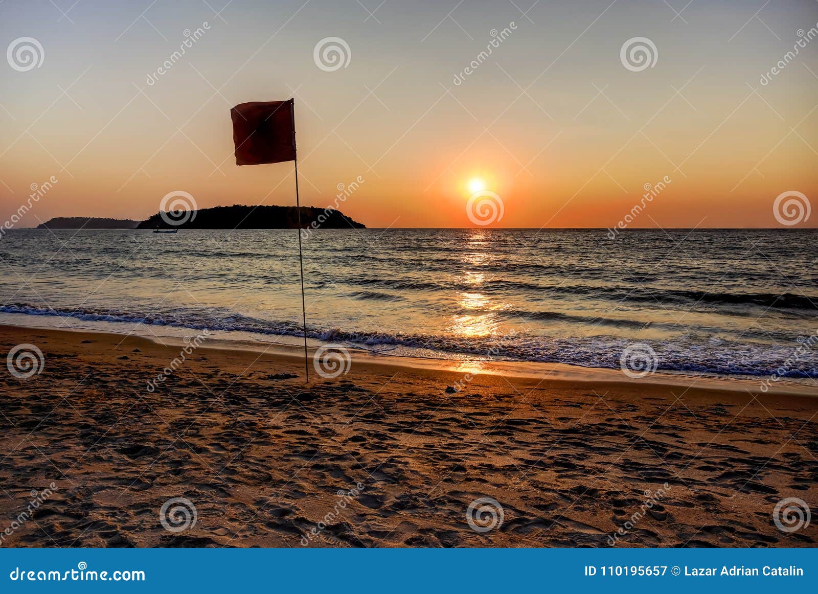 Sunset in Goa, India stock image. Image of colorful - 110195657