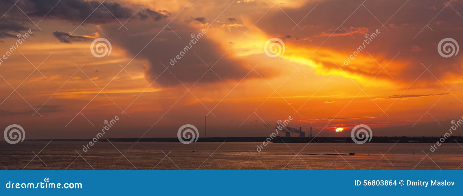 Dramatic Sunset Over the Bay Stock Photo - Image of outdoors, vibrant ...