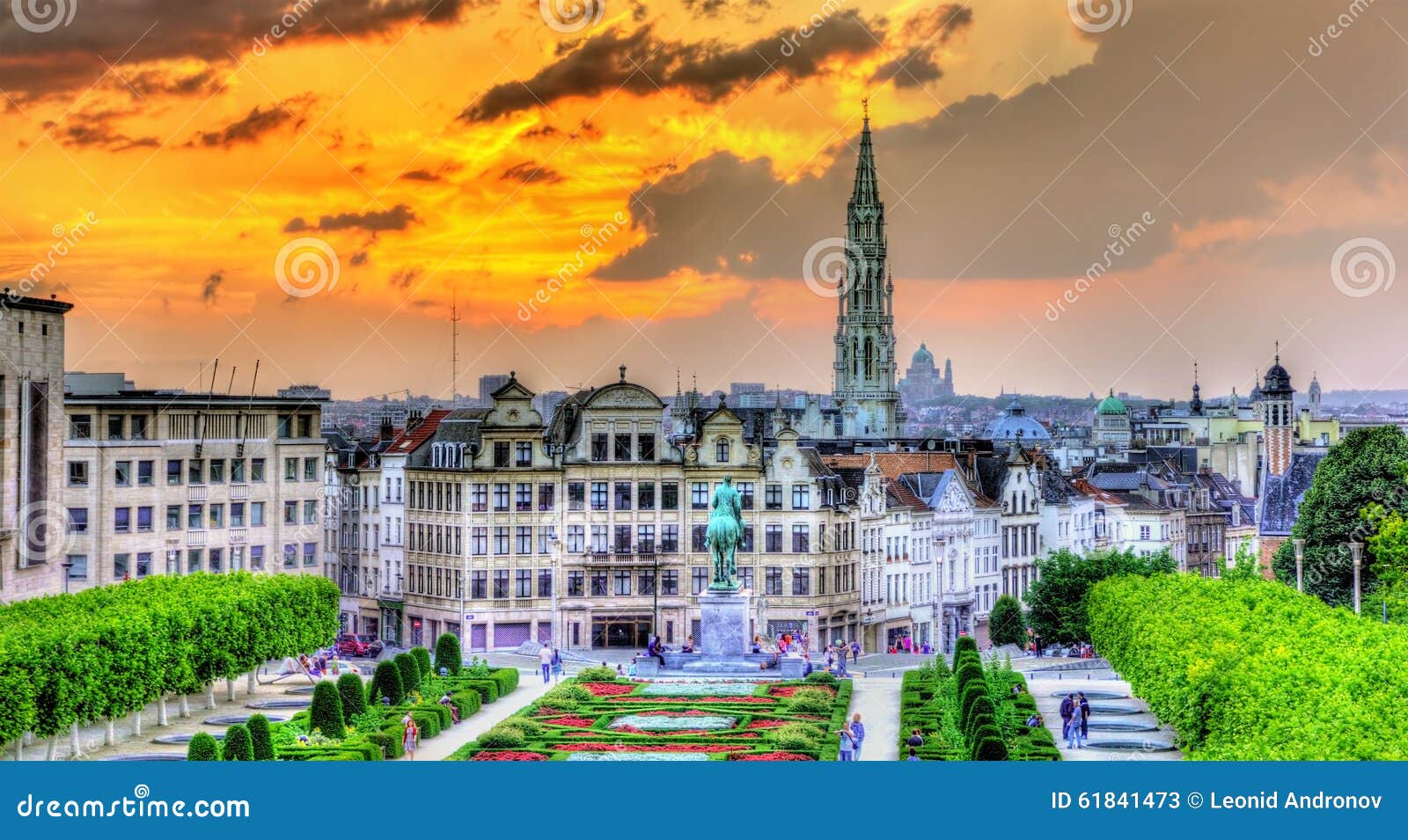 Dramatic Sunset Over Brussels Stock Image - Image of monument, arts ...