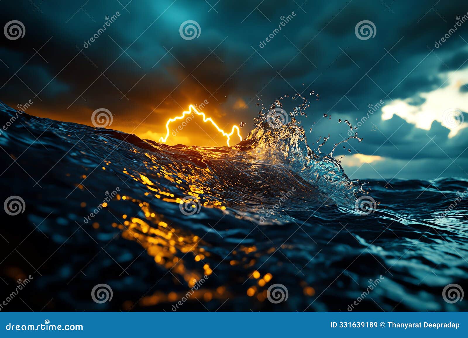 A Dramatic Sunset Over the Ocean with a Burst of Light Breaking through ...