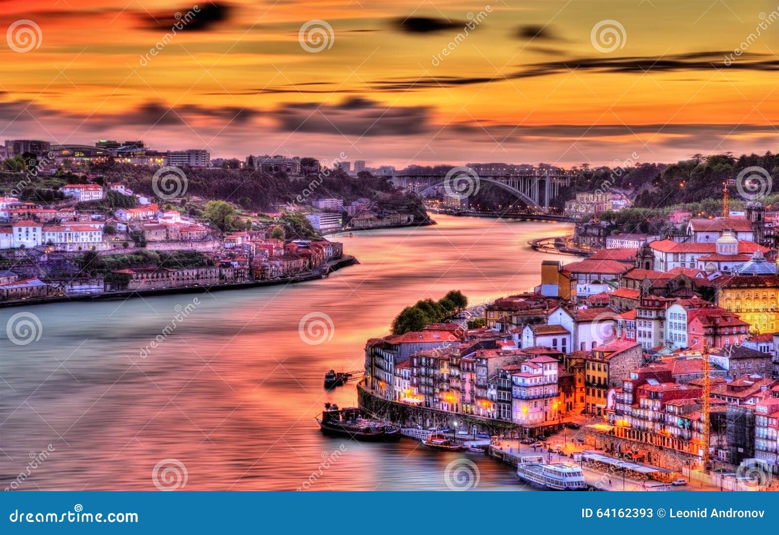 Dramatic Sunset Over Porto HDR Stock Image - Image of history, center ...