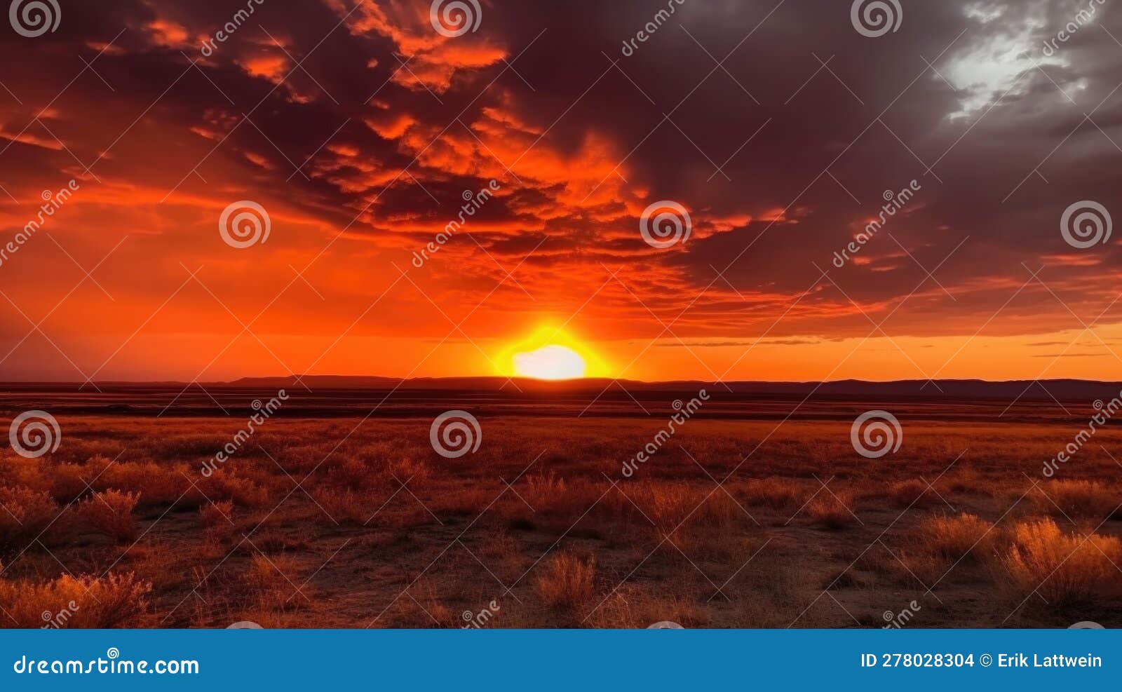 Dramatic Sunset Over the Prairie in Utah, USA. - Made with Generative ...