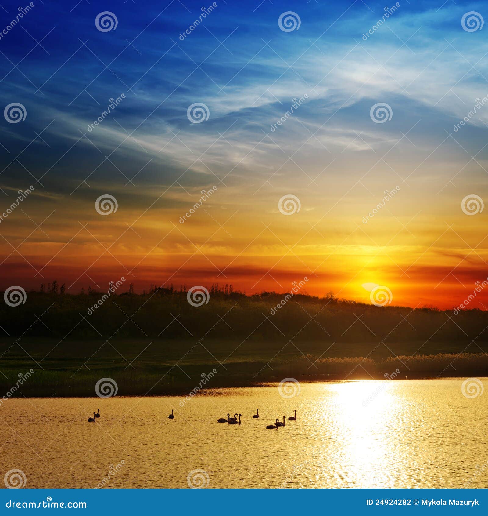 Dramatic sunset over river stock photo. Image of nature - 24924282