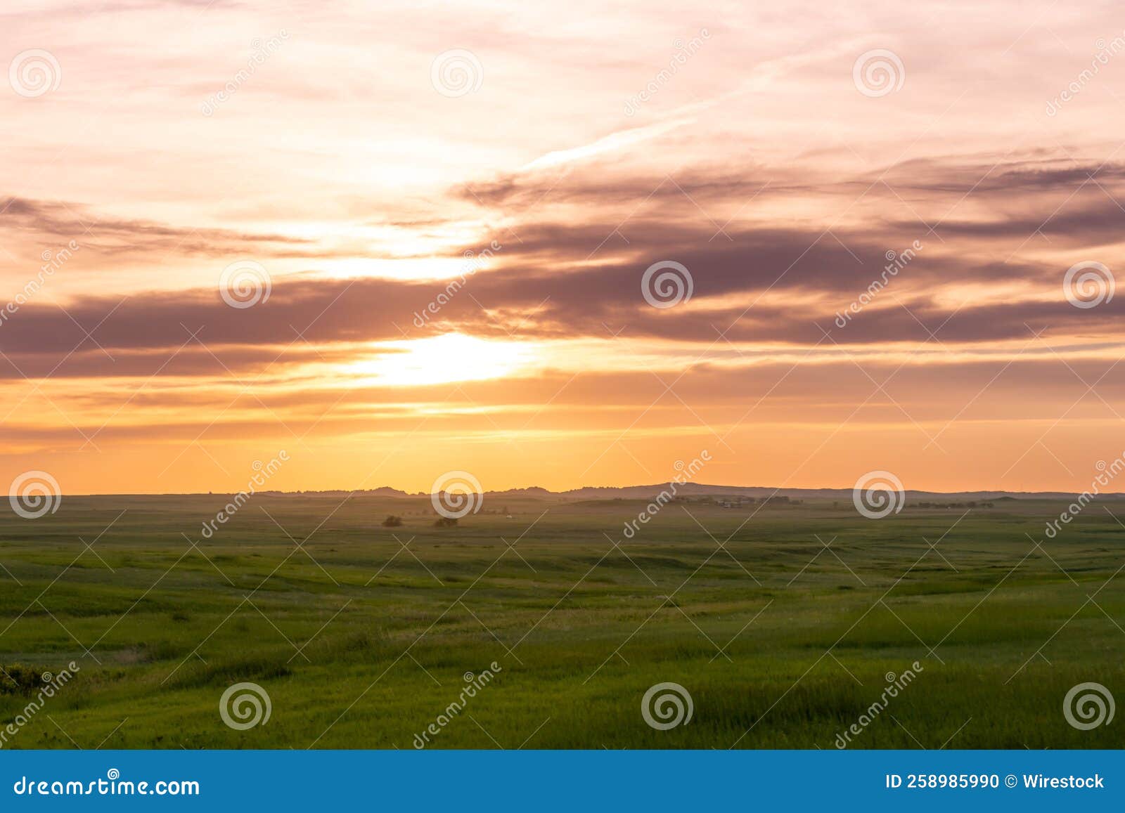Dramatic Sunset Over the Scenic Field Stock Photo - Image of grass ...