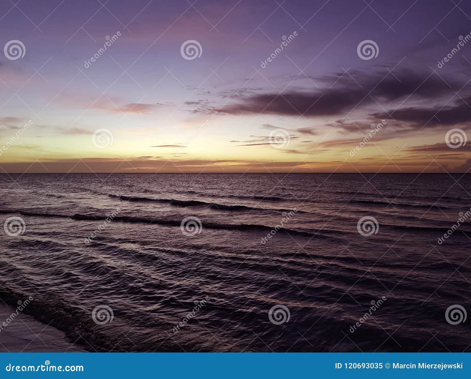 Dramatic Sunset Over the Water on Cuban Beach Stock Image - Image of ...