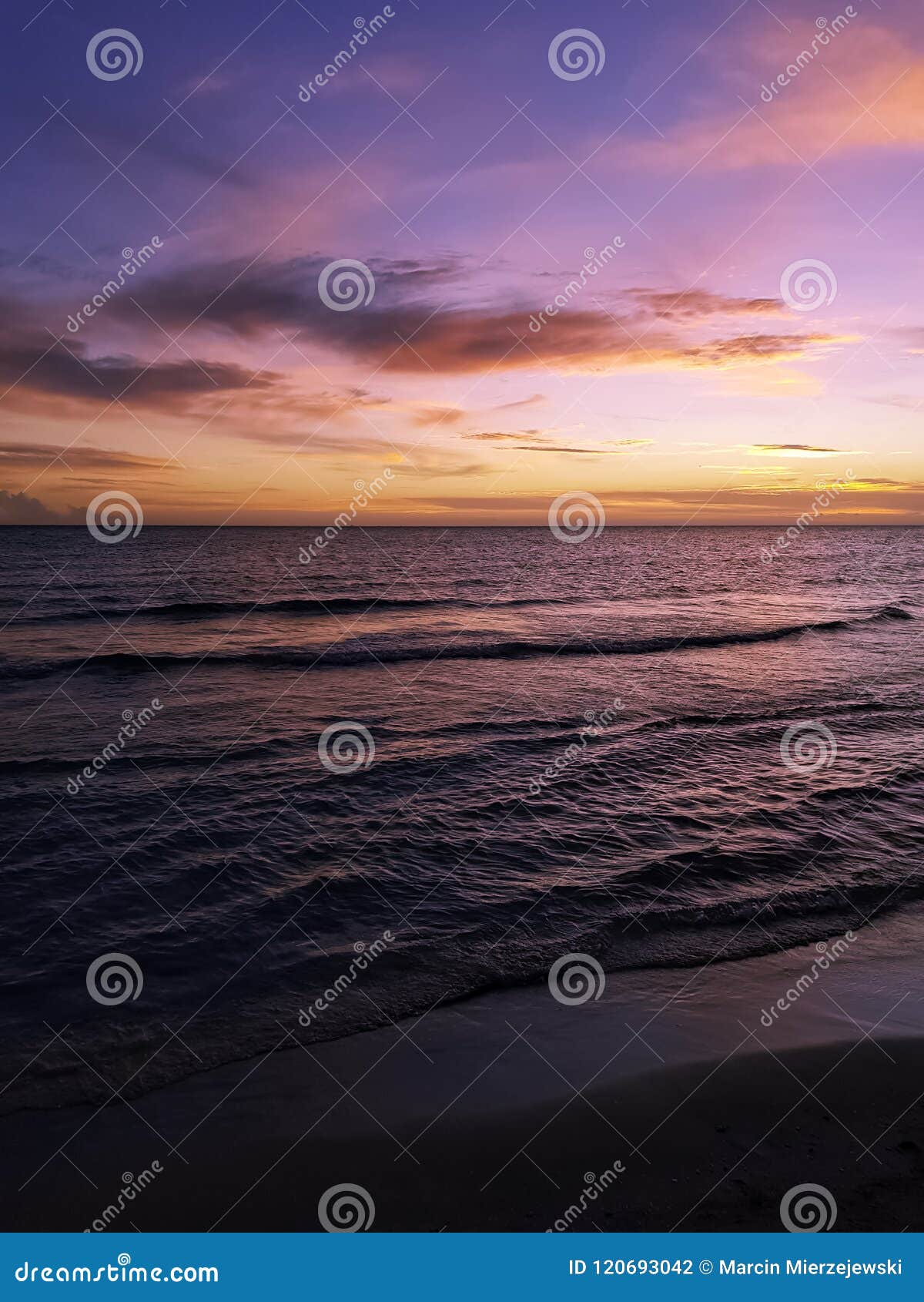 Dramatic Sunset Over the Water on Cuban Beach Stock Photo - Image of ...